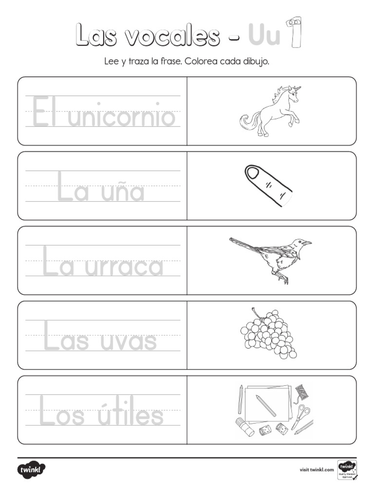 Actividad - Las Vocales - U | PDF