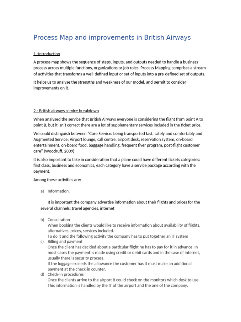 British Airways Process Mapping Insights | PDF | Airport | Aviation
