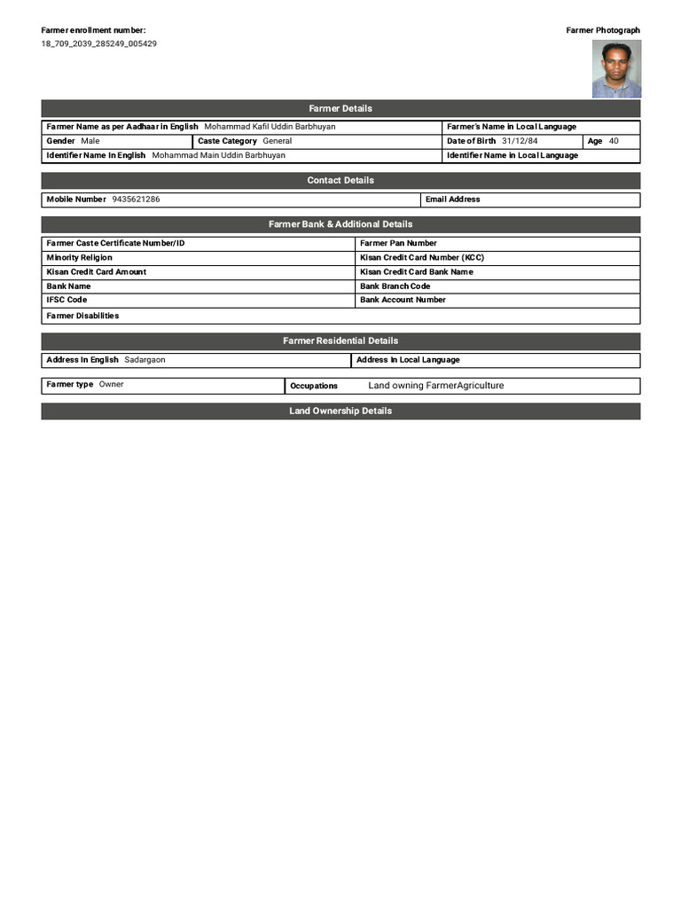 Kafil Farmer Registration | PDF