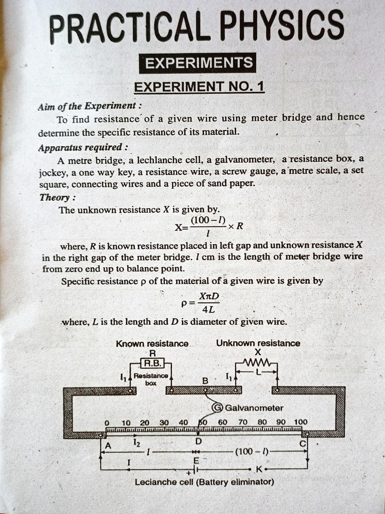 Physics Practical Section-A Part-1 | PDF