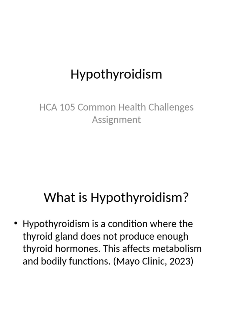 Understanding Hypothyroidism Symptoms | PDF