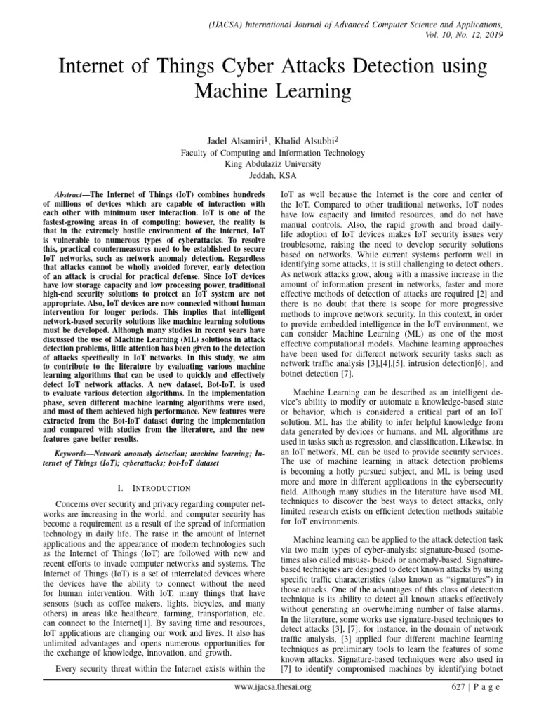 7) Paper 80-Internet of Things Cyber Attacks Detection | PDF | Machine Learning | Internet Of Things