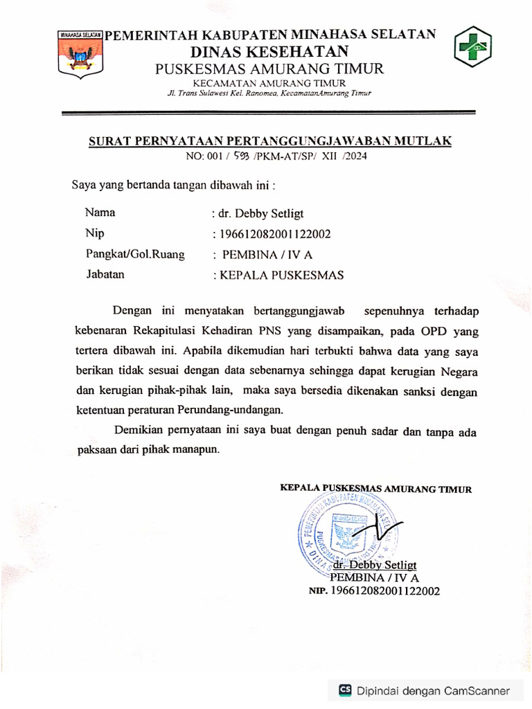 SPTJM PKM Amurang Timur Nov 2024 | PDF