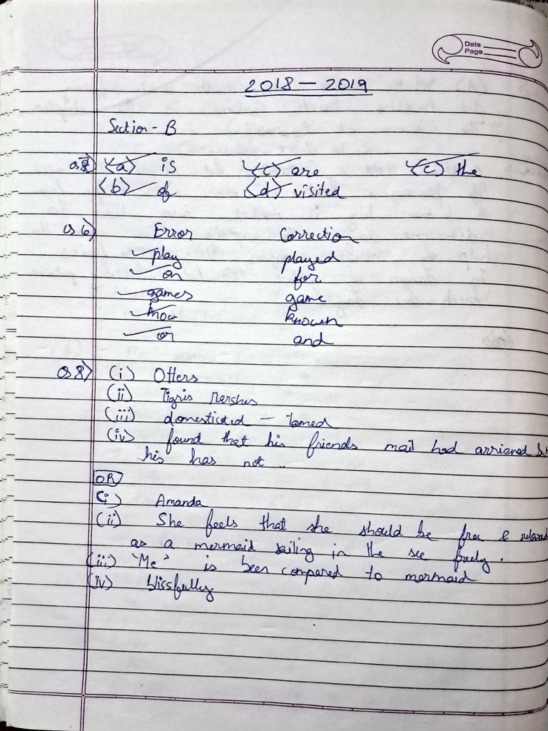 Class 10 Eng Board Exam 2018-19 Solutions | PDF