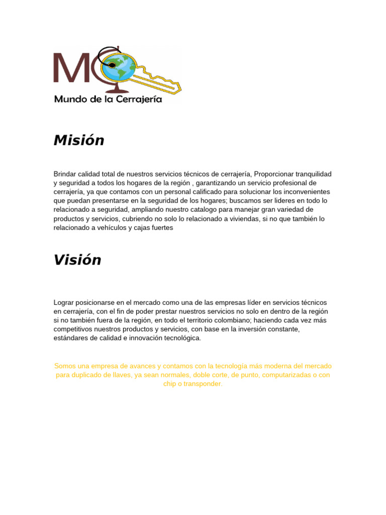 MC Vision Mision | PDF