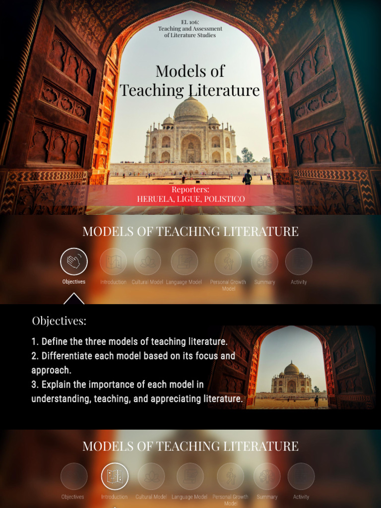 Models of Teaching Literature - Group 1 | PDF | Semantics | Liberal Arts Education