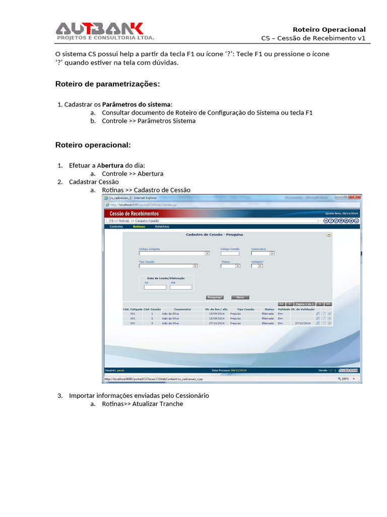 3 - Roteiro Operacional Do CS v1 | PDF | Informática | Programas