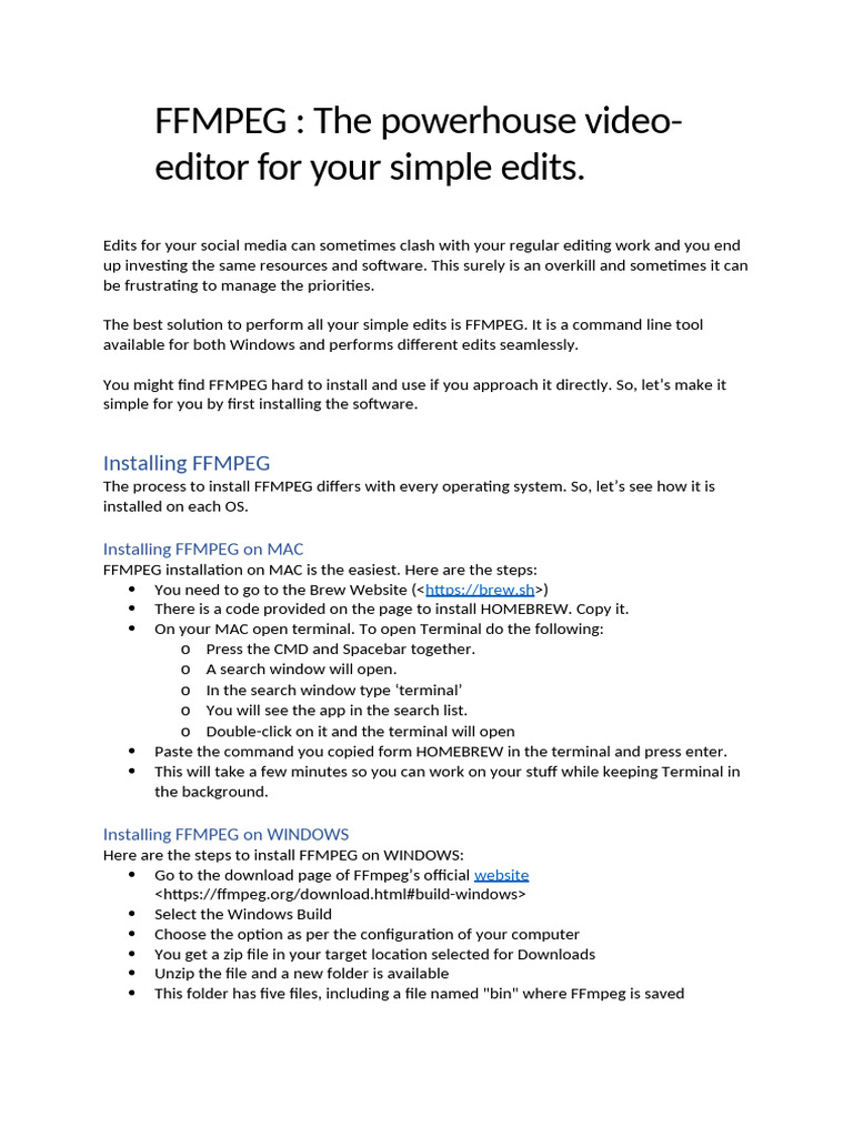 FFMPEG | PDF | Command Line Interface | Computer File