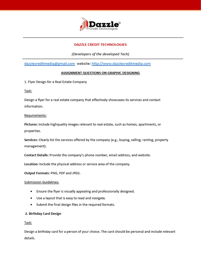 Graphic Design Assignment Guidelines | PDF | Adobe Photoshop | Graphic ...