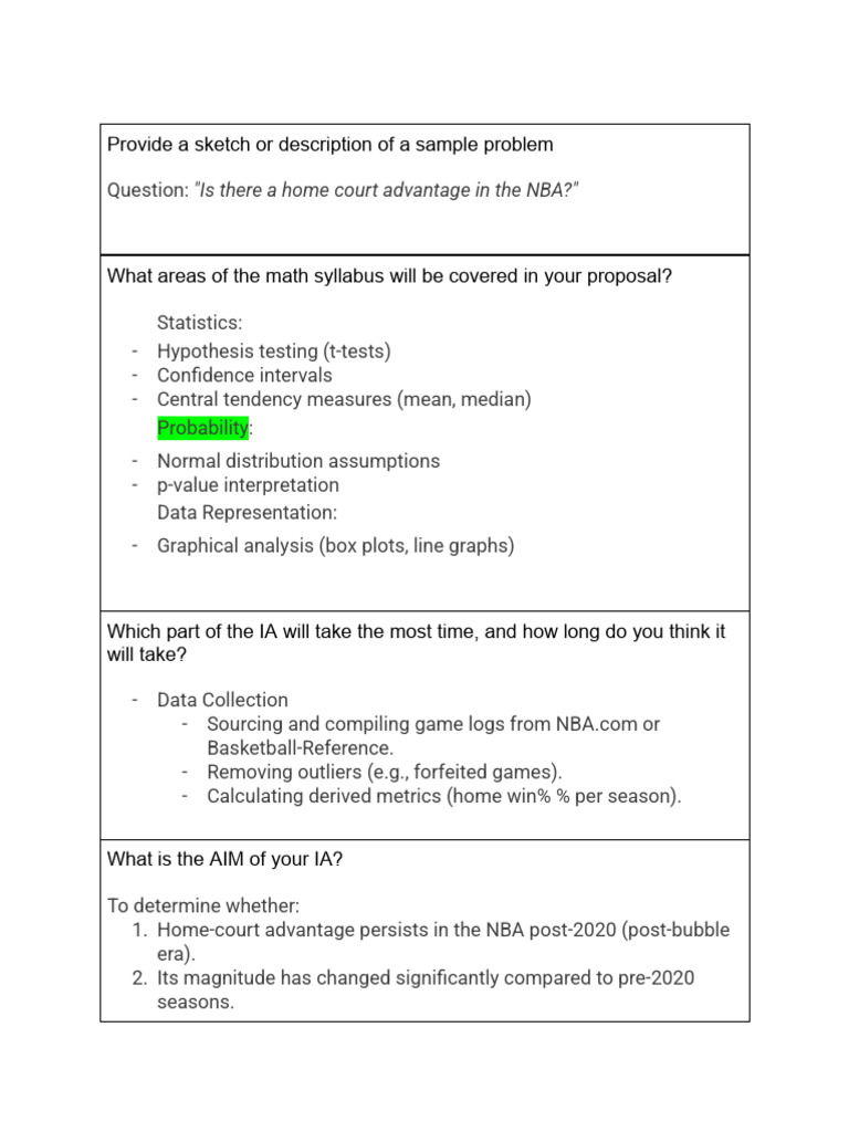 NBA Home Court Advantage Analysis | PDF