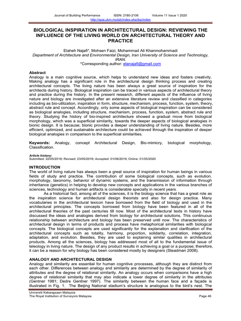 Biological Inspiration in Architectural Designs | PDF | Analogy | Concept