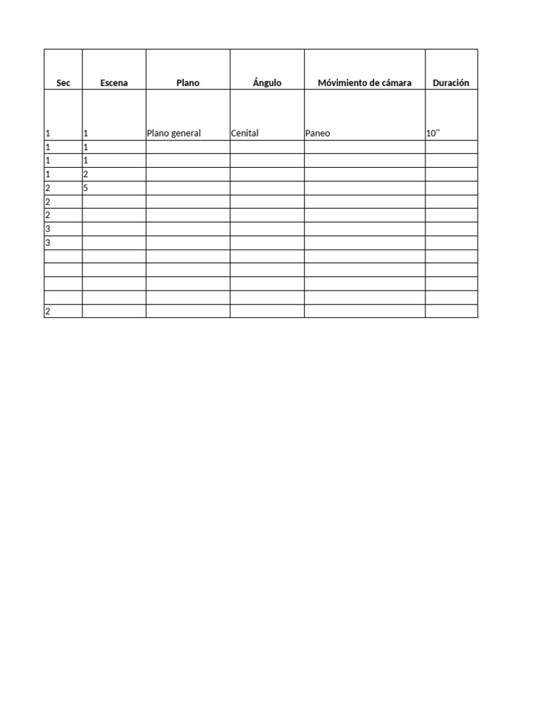 Formato Guion Técnico | PDF