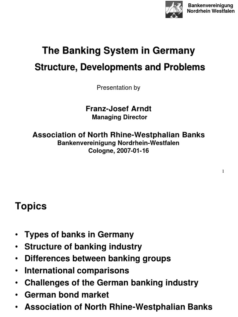 The Banking System in Germany | PDF | Cooperative | Banks