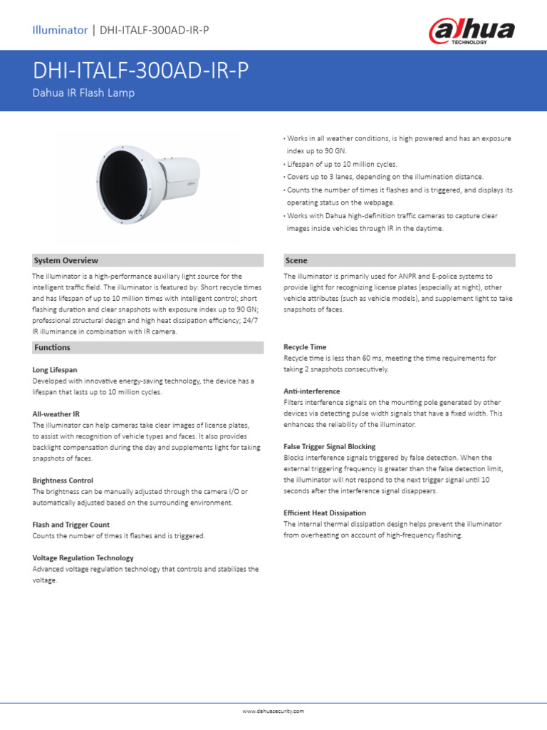 Italf 300ad Ir P Datasheet 20230509 | PDF | Infrared | Flash (Photography)
