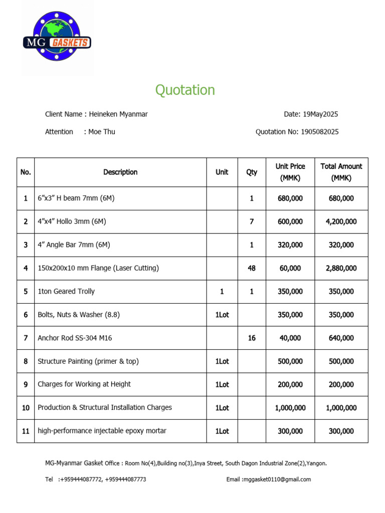 Can Seamer Lifting Equipment Quotation | PDF