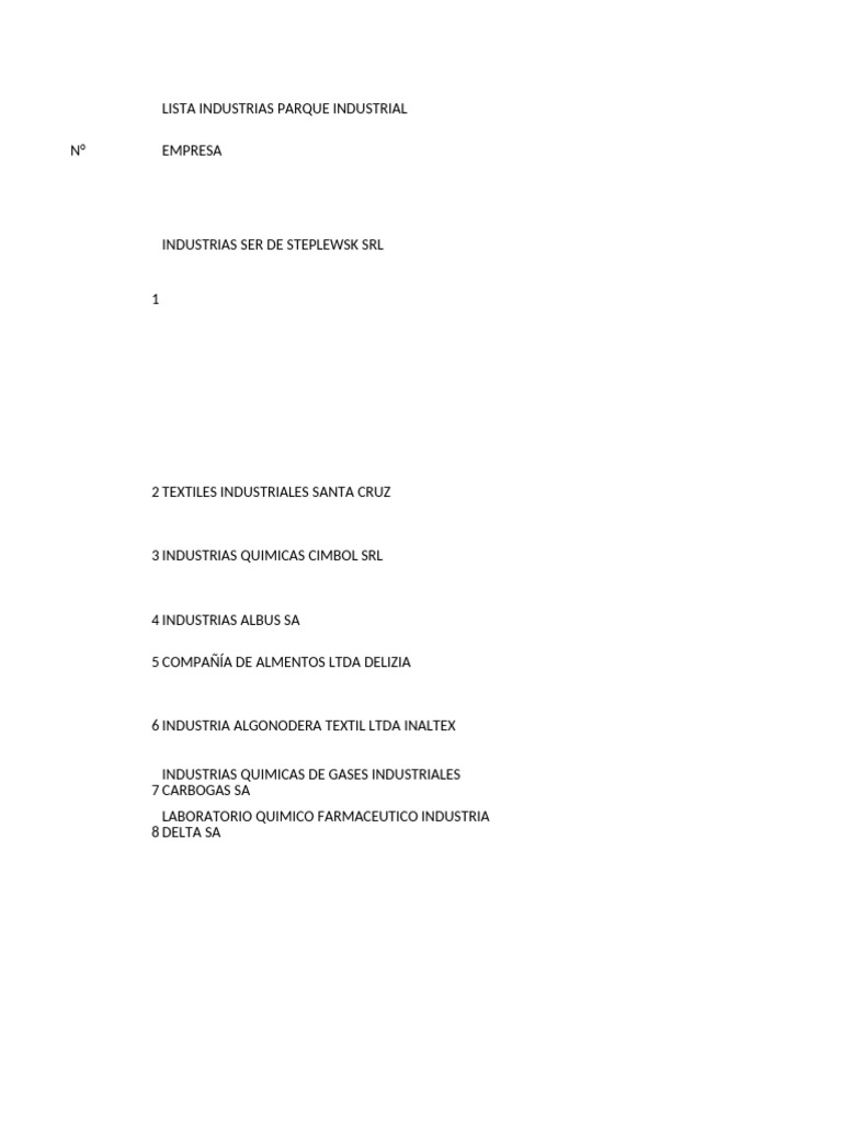 Lista Contactos Industrias Roos | PDF | Materiales | Producción y fabricación