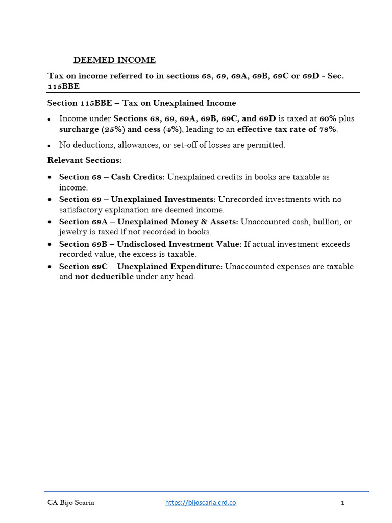 Section 115BBE Tax Overview | PDF