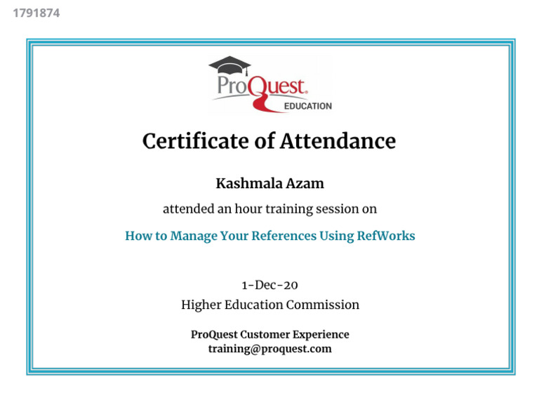 ProQuest Certificate | PDF