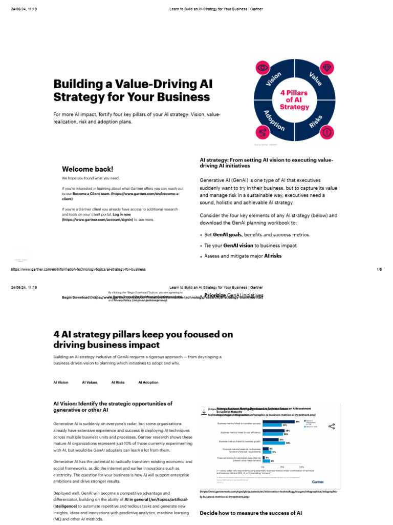 01 - Learn To Build An AI Strategy For Your Business - Gartner | PDF ...