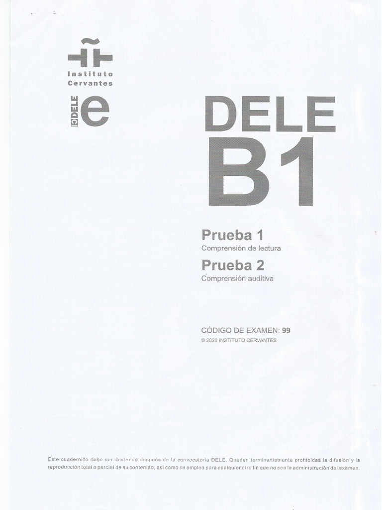 Examen Dele Out 2020 | PDF