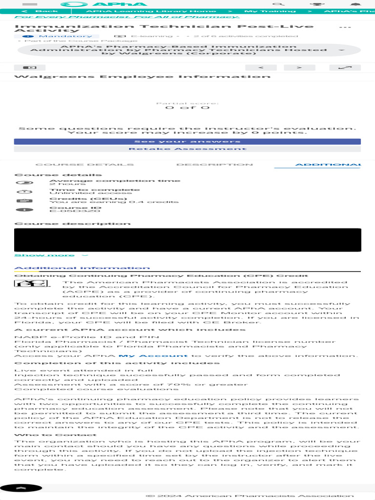Immunization Technician Post-Live Activity - Injection Technique ...