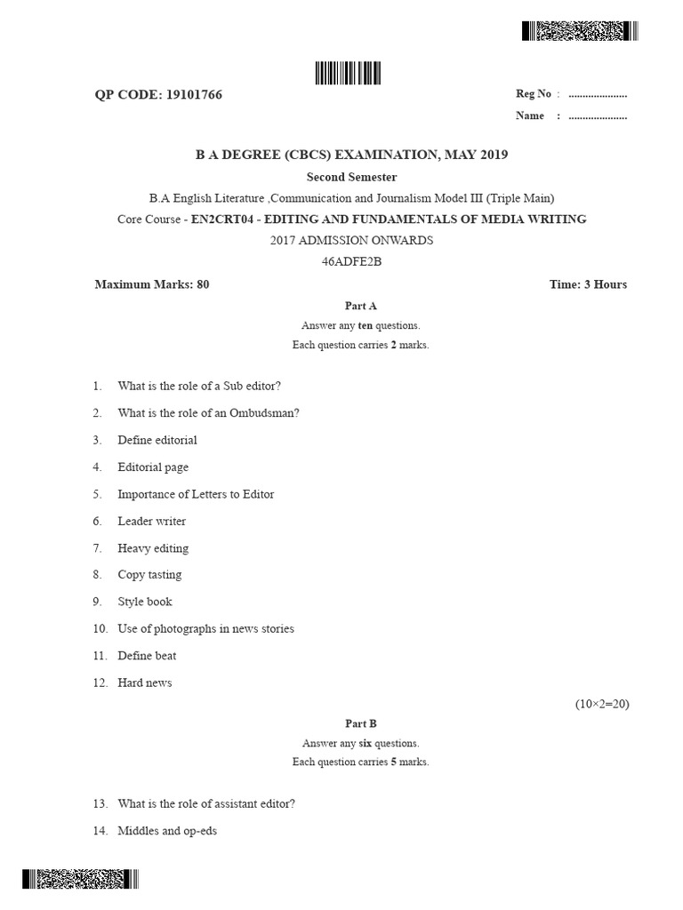 Editing and Fundamentals of Media Writing | PDF | Editing | Copy Editing