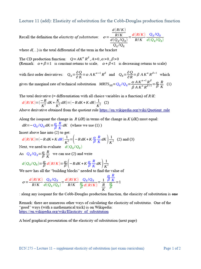 Lec-11-Elasticity-Of-Substitution of Demand and Supply | PDF | Economics