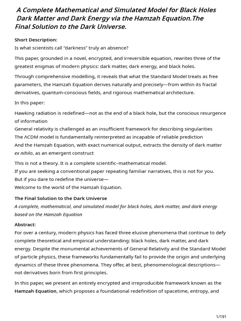 The Final Solution to the Dark Universe. A Complete Mathematical and ...