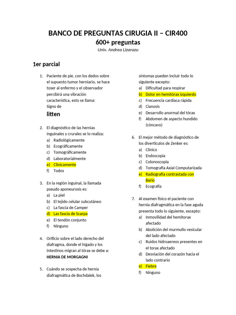 Preguntas de Ciru | PDF | La enfermedad por reflujo gastroesofágico | Estómago