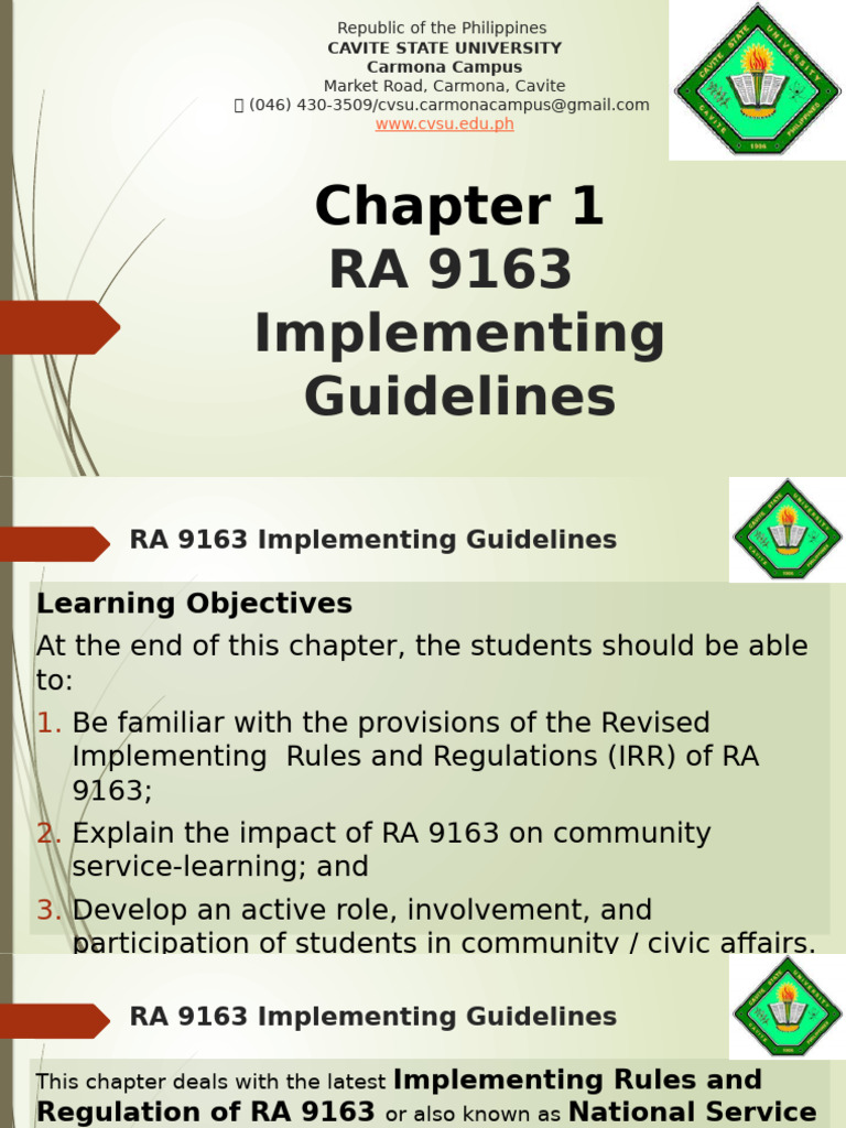 Chapter 1 RA 9163 Implementing Guidelines | PDF