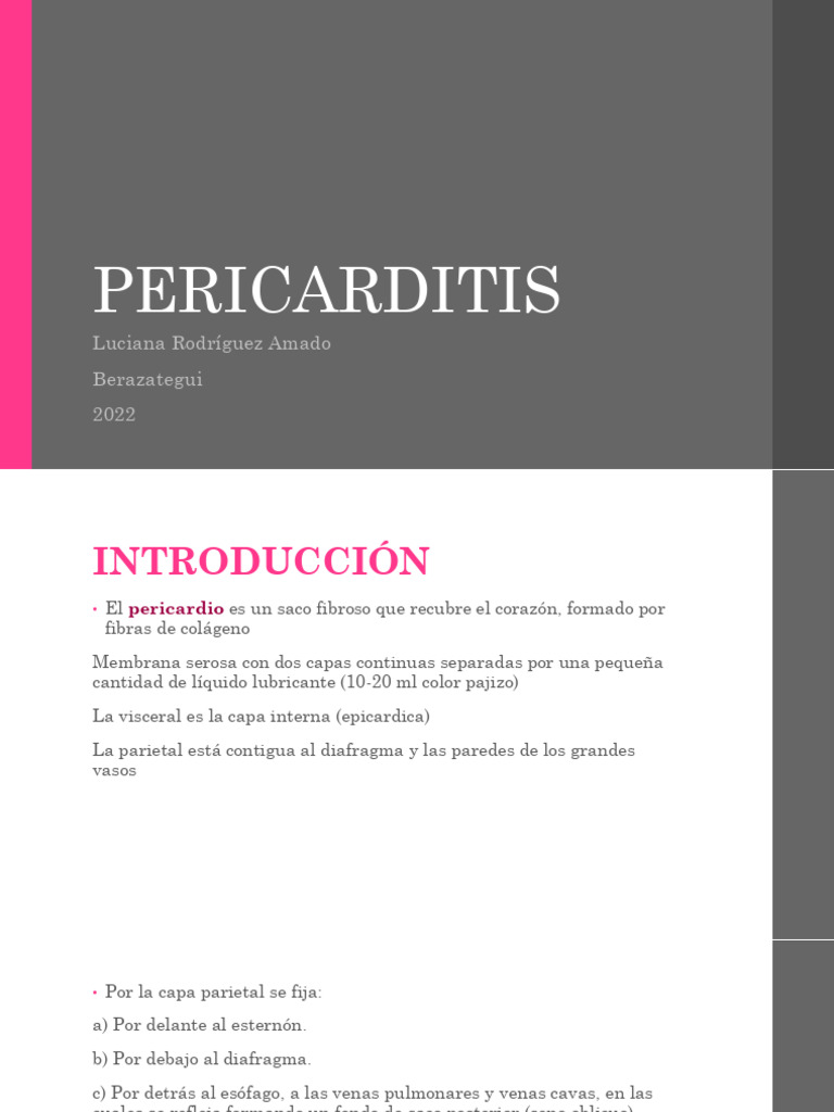 Pericarditis | PDF | Sistema cardiovascular | Corazón