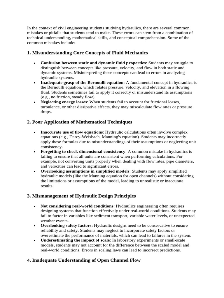 In the Context of Civil Engineering Students Studying Hydraulics | PDF ...