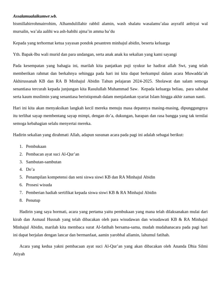 Teks MC Wisuda-2 | PDF