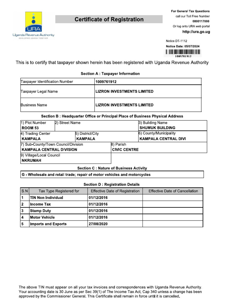 Ura Certificate | PDF