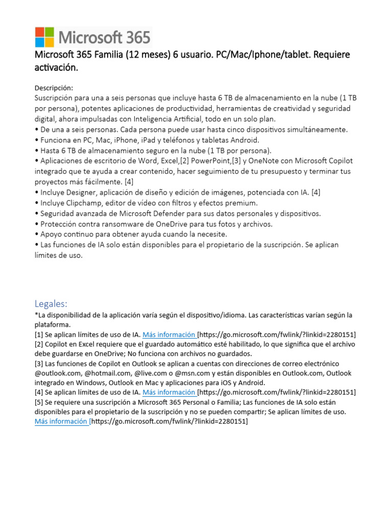 M365 Familia SP | PDF