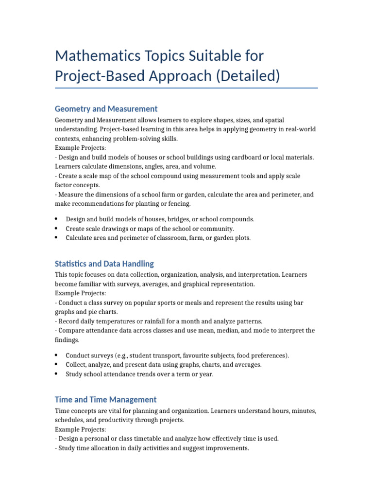 Engaging Mathematics Project Ideas | PDF | Volume | Mathematics