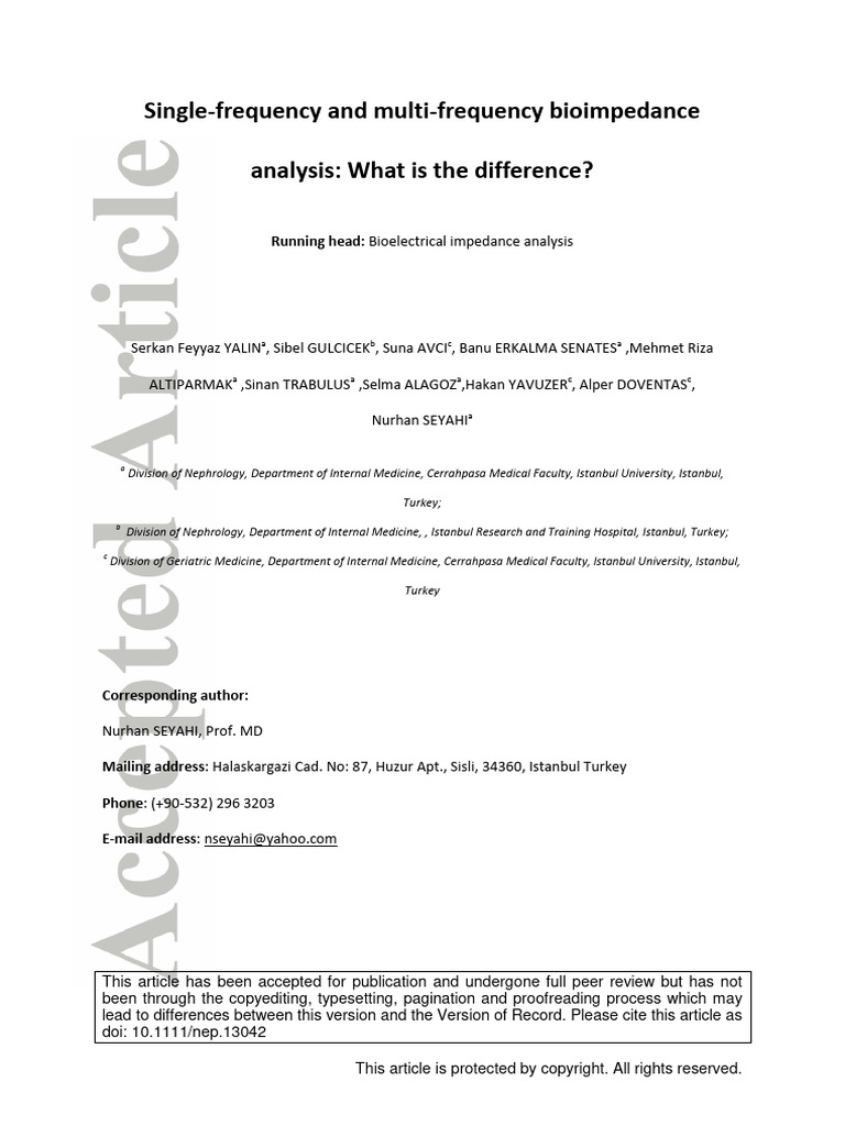 Single Frequency and Multi Frequency Bio | PDF