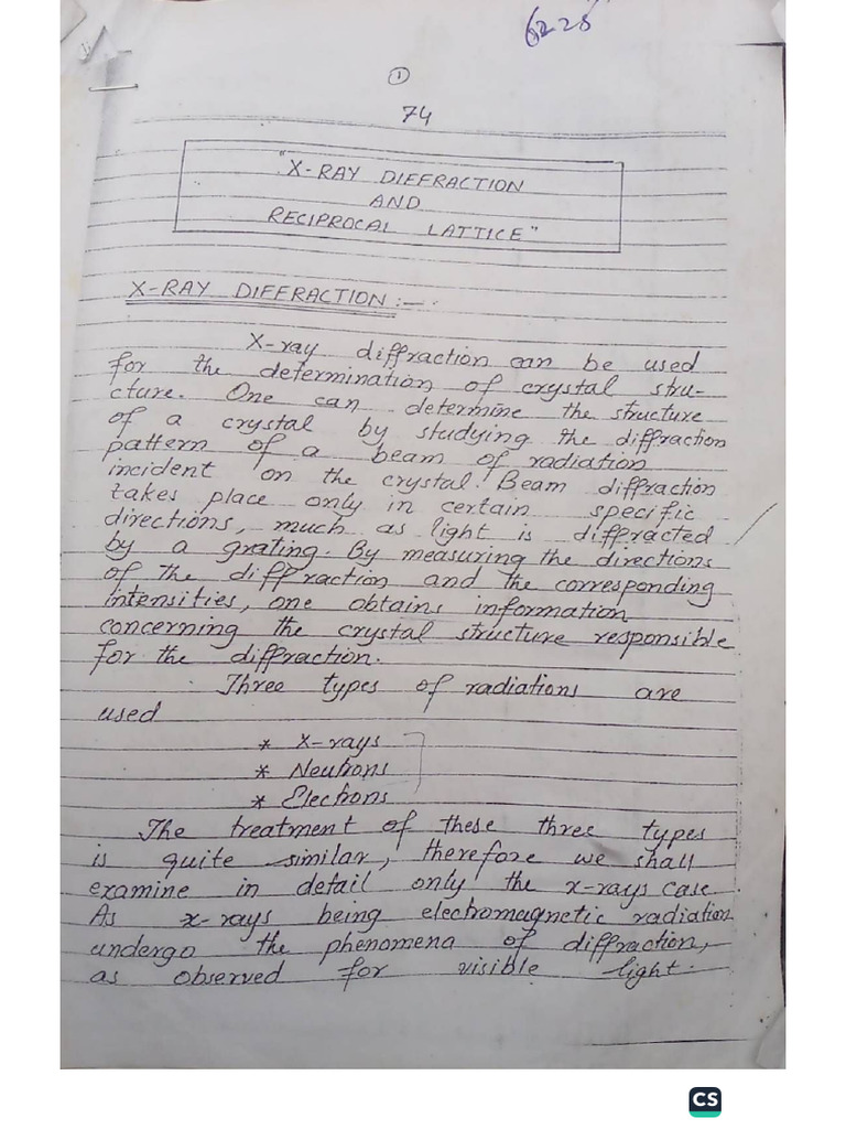 X-RAYS Diffraction & Reciprocal Lattice | PDF