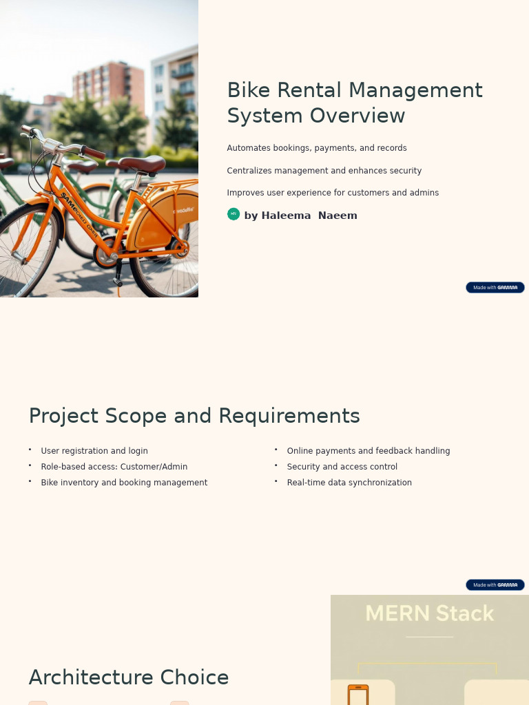 Bike Rental Management System Overview | PDF