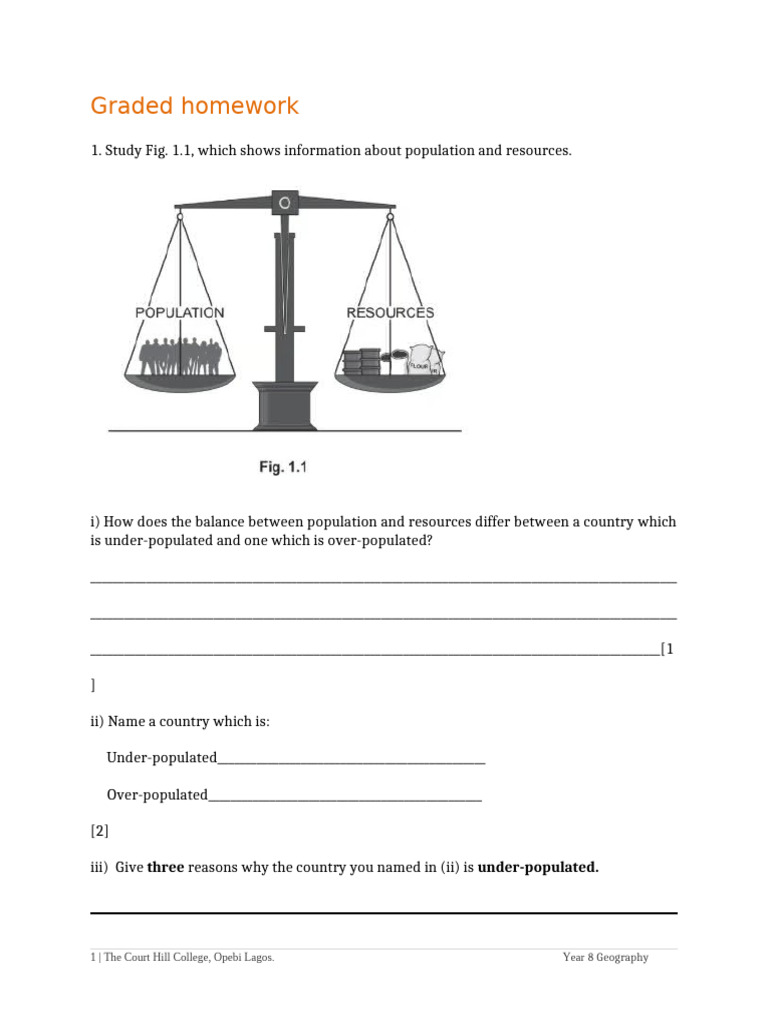 Year 9 Geography Homework | PDF | Human Overpopulation