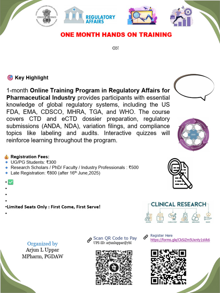Regulatory Affairs Training | PDF