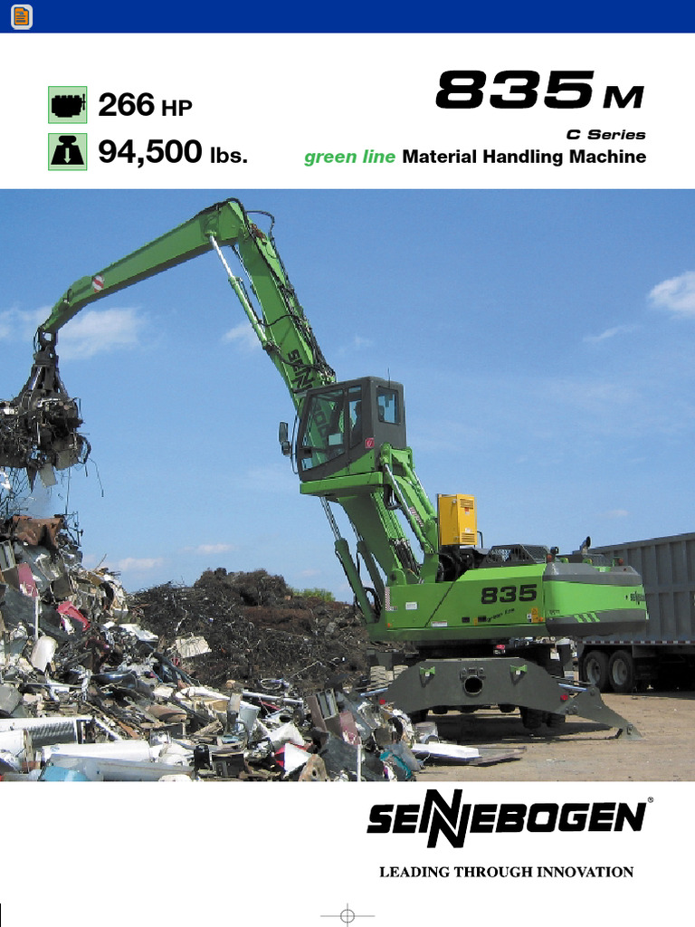 Sennebogen 835 M Specs Overview | PDF | Crane (Machine) | Engines