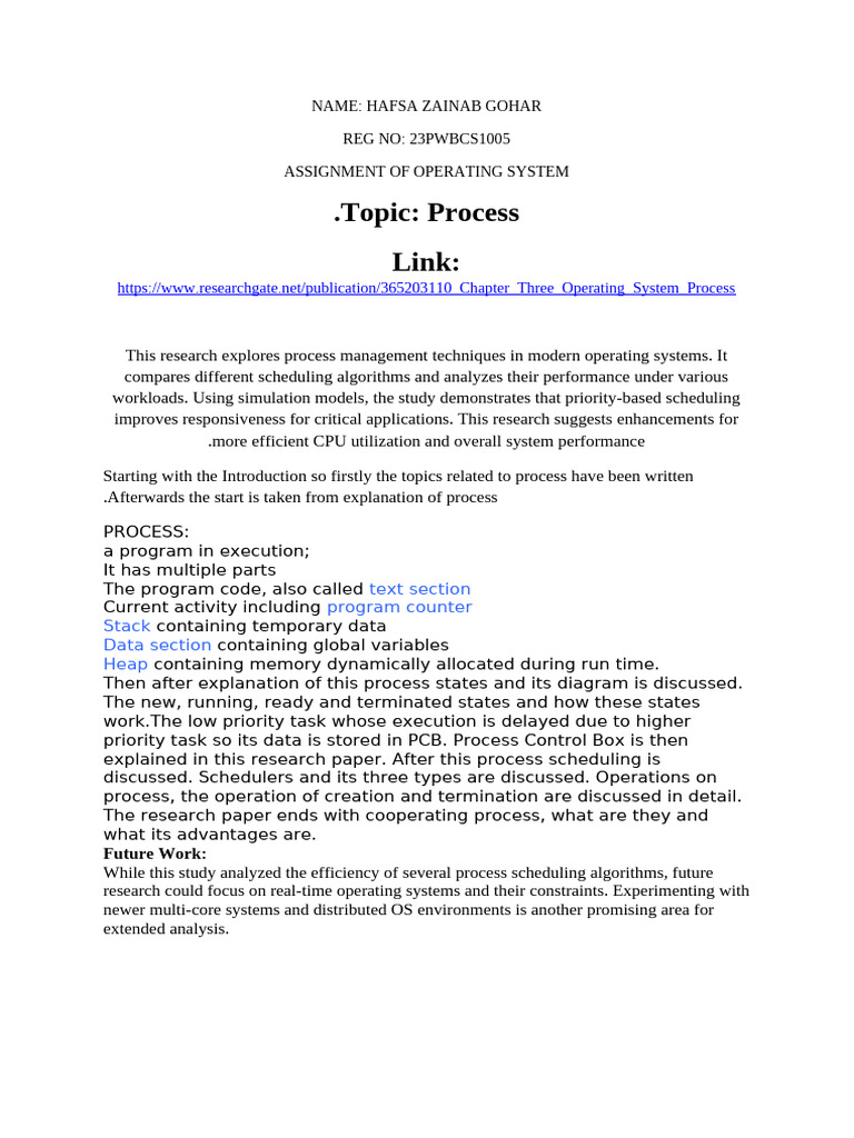 Process Management in Operating Systems | PDF