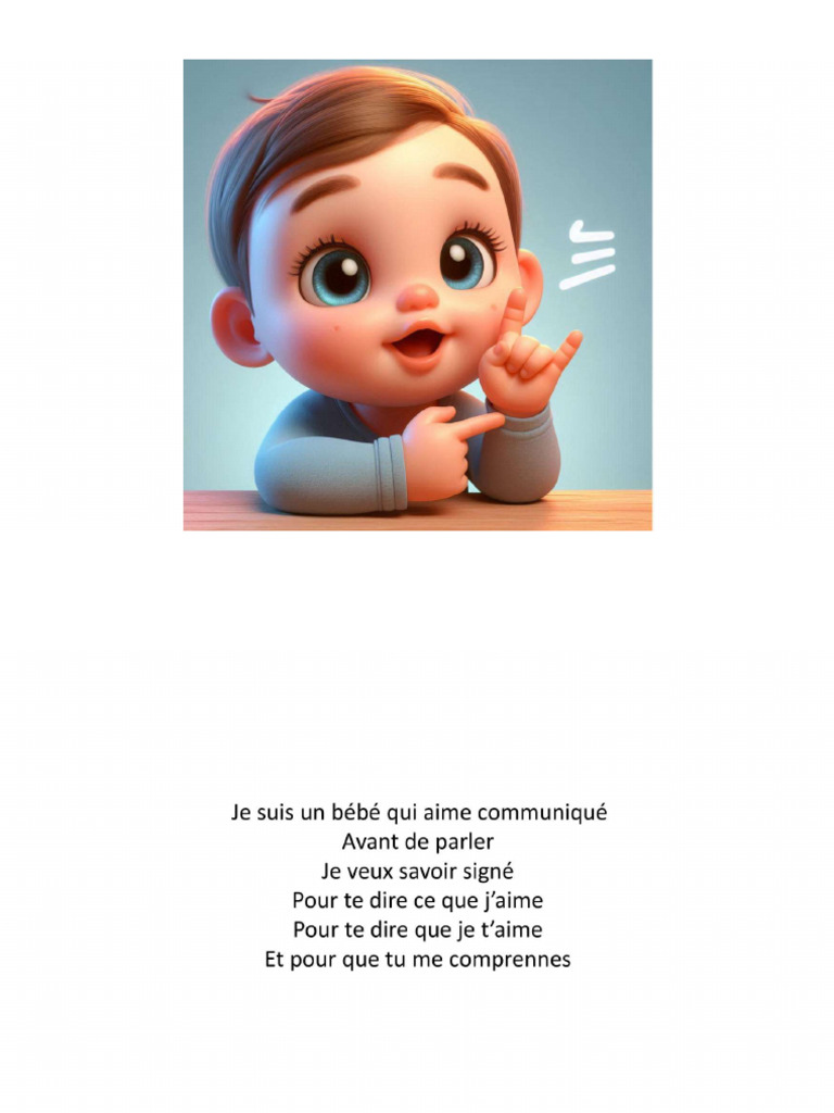 Comptine LSF Je Suis Un Bébé Qui Aime | PDF