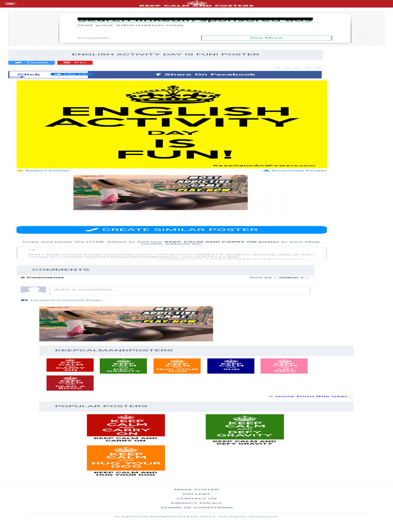ENGLISH ACTIVITY DAY Is FUN! - Keep Calm and Posters Generator, Maker ...