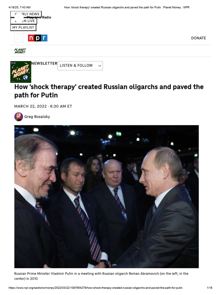 Russian Shock Therapy | PDF | Boris Yeltsin | World Politics