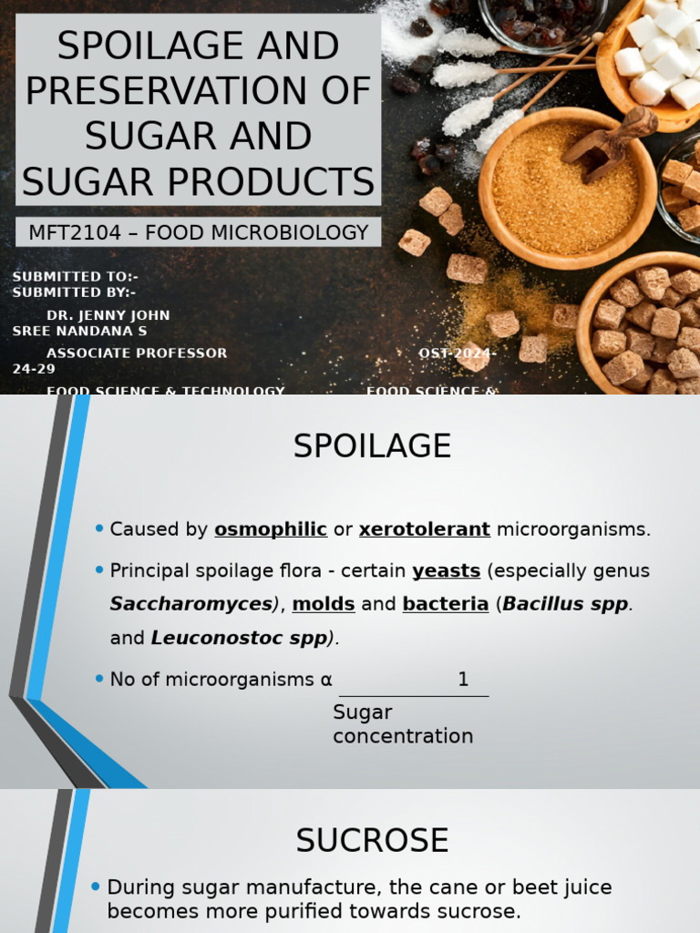 Sugar Preservation and Spoilage Insights | PDF | Sugar | Diet & Nutrition