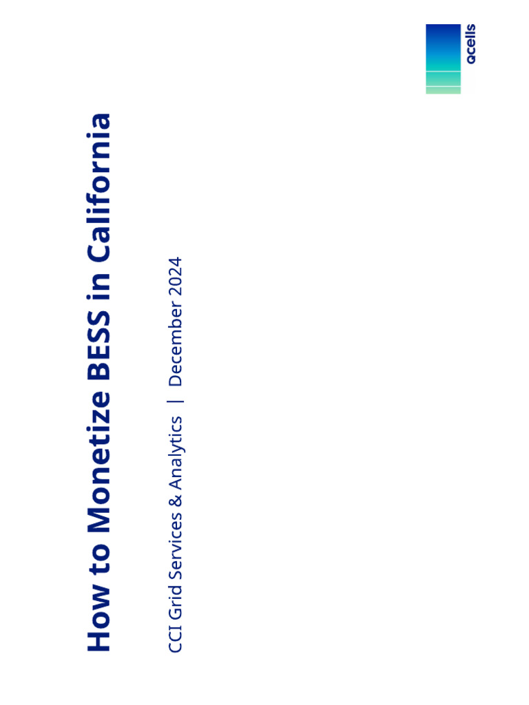 How To Monetize Bess in California | PDF