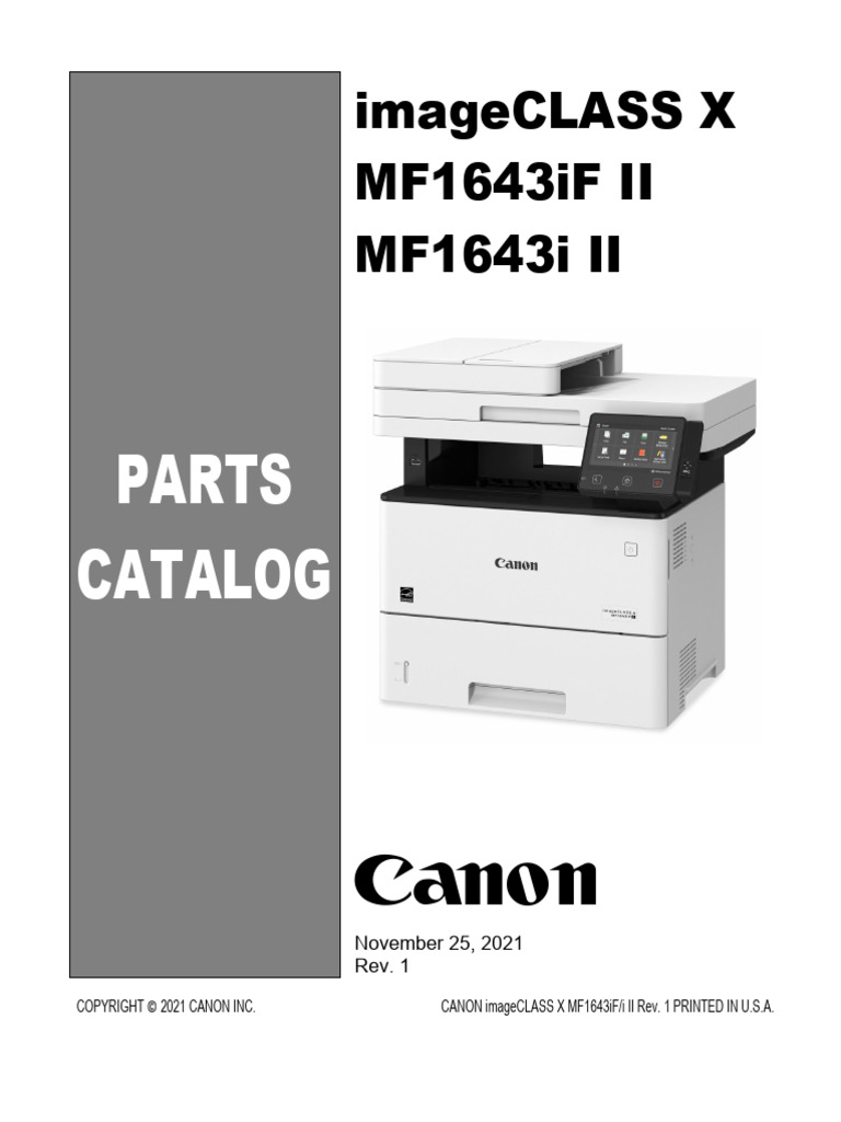 Canon imageCLASS X MF1643iF II Parts Catalog | PDF | Manufactured Goods ...
