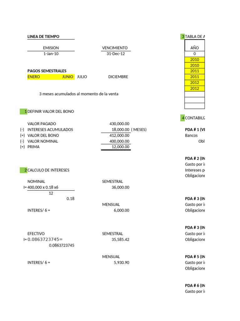 Obligaciones en Bono Contaduria 2 Ejercicios | PDF | Interés | Bonos ...